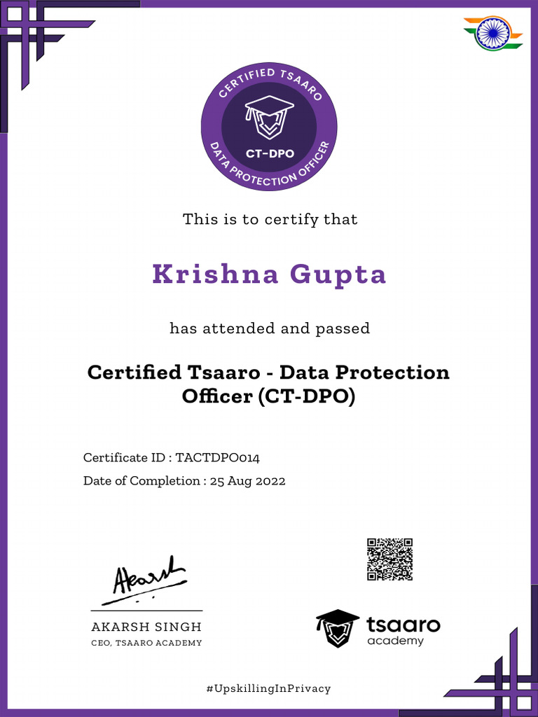TSAARO CT-DPO - Krishna Gupta | PDF