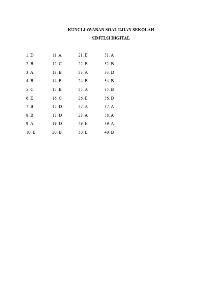 Kunci Jawaban Simdig | PDF