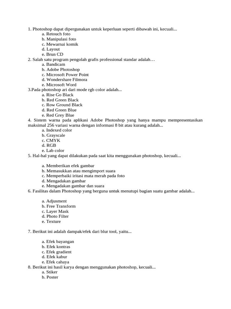 Soal Dgp Kelas Xi Terbaru | PDF