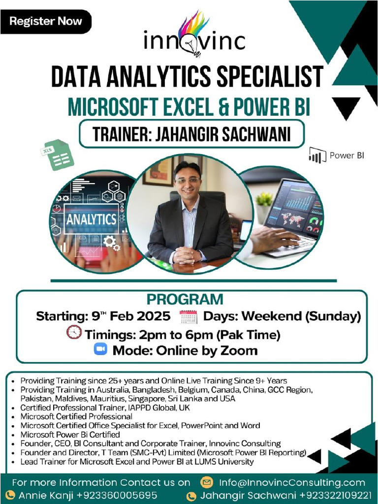 Flyer - Data Analytics Specialist- Excel and Power BI | PDF | Microsoft ...