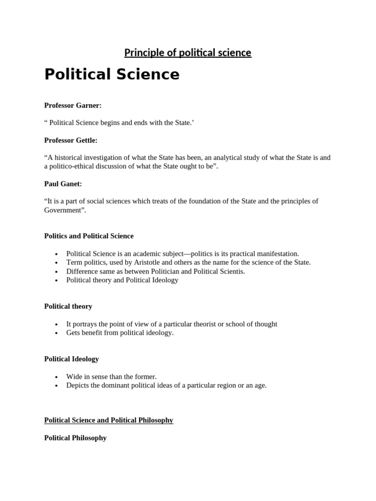 Principle of Political Science | PDF | Science | Political Science