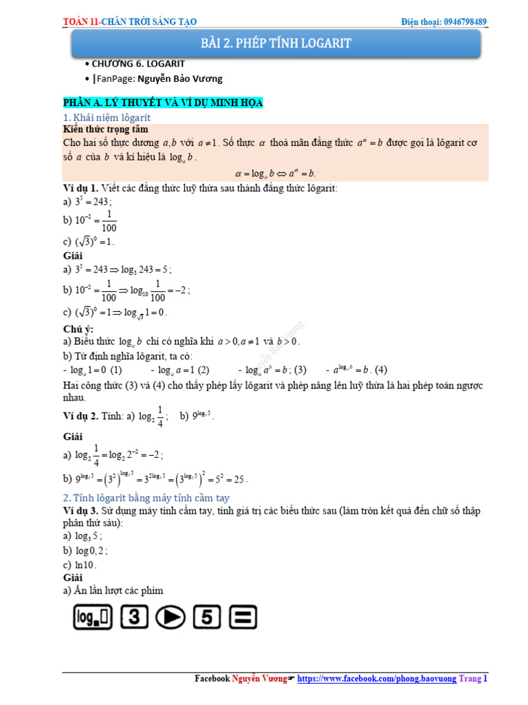 Bai-2-Phep Tinh Logarit - CH | PDF