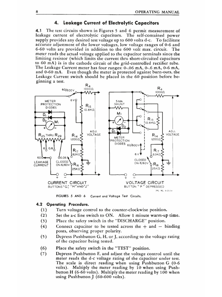Leakage Testing Chart For Electrolytics | PDF