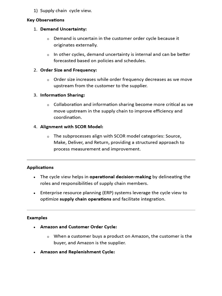 Supply chain cycle view | PDF | Warehouse | Supply Chain