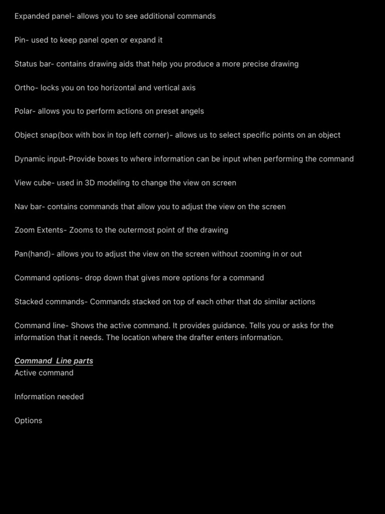 Expanded Panel - Allows You To See Additional Commands | PDF