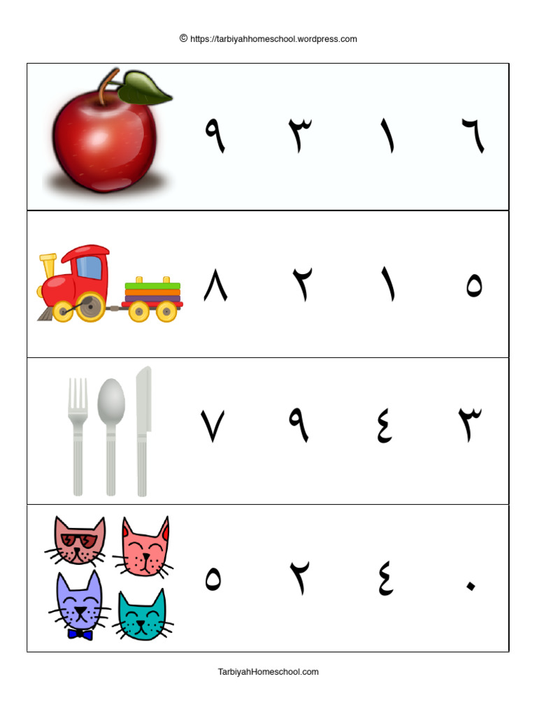 Arabic Number Cards | PDF