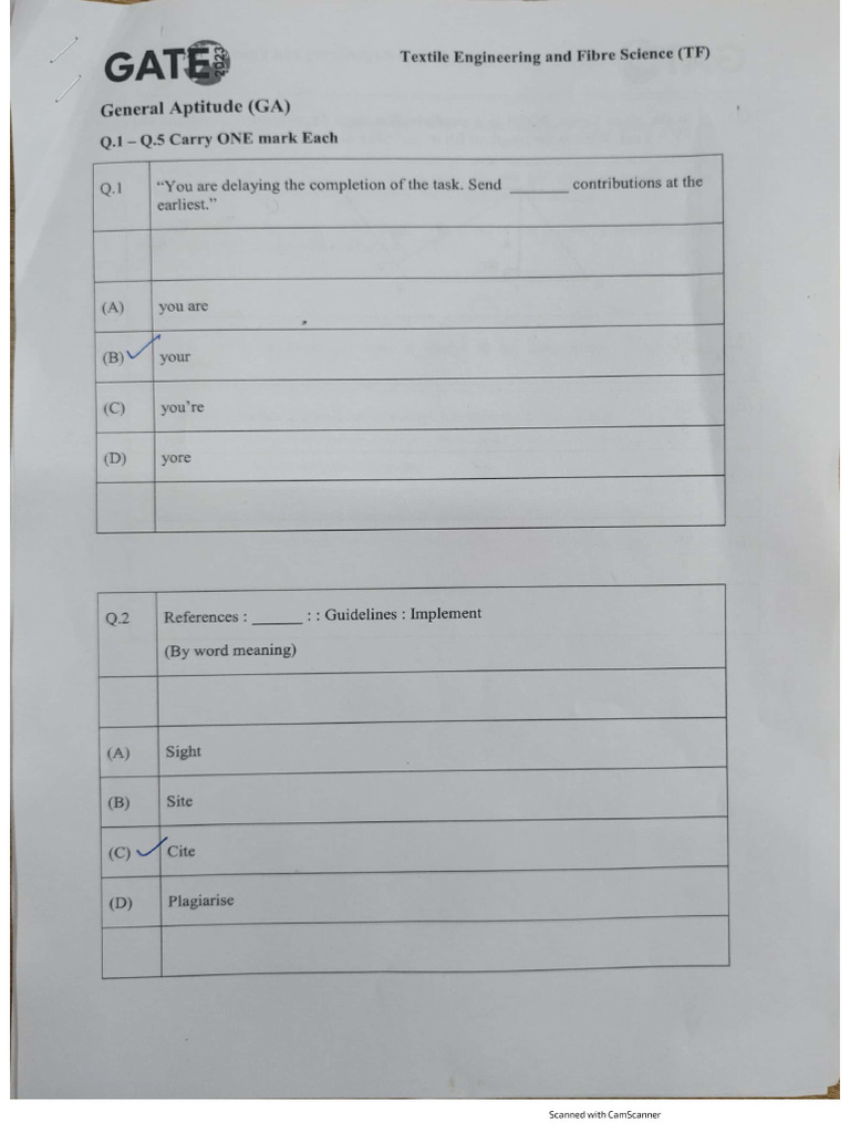 Gate questions | PDF