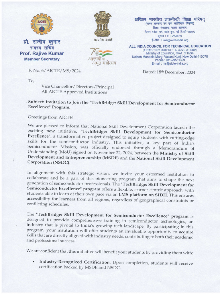 Invitation To Join The TechBridge Skill Development For Semiconductor ...