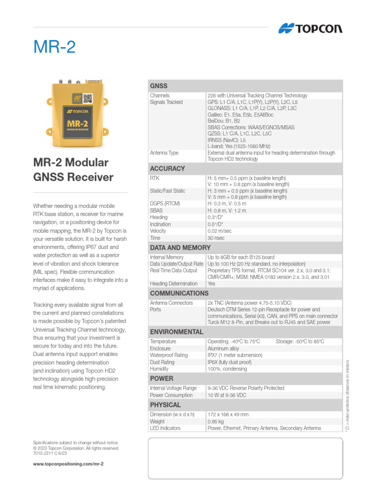 MR-2 Datasheet 7010-2211 LTR EN US HiRes | PDF | Electronics | Wireless