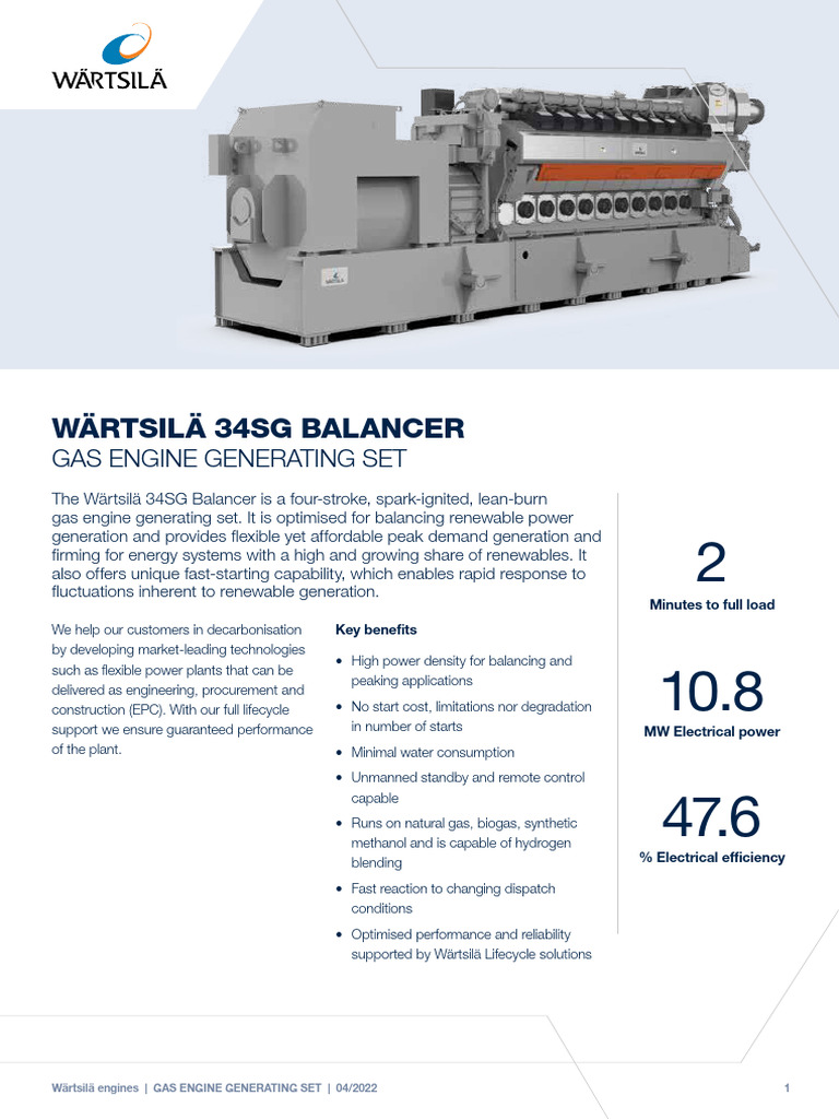 Wartsila 34sg Balancer | PDF | Engines | Renewable Energy