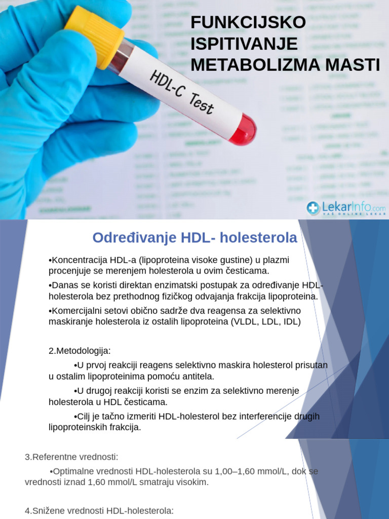 Određivanje HDL - Holesterola | PDF