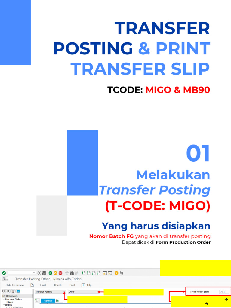 10. Modul Trf Posting & Print Trf Slip | PDF