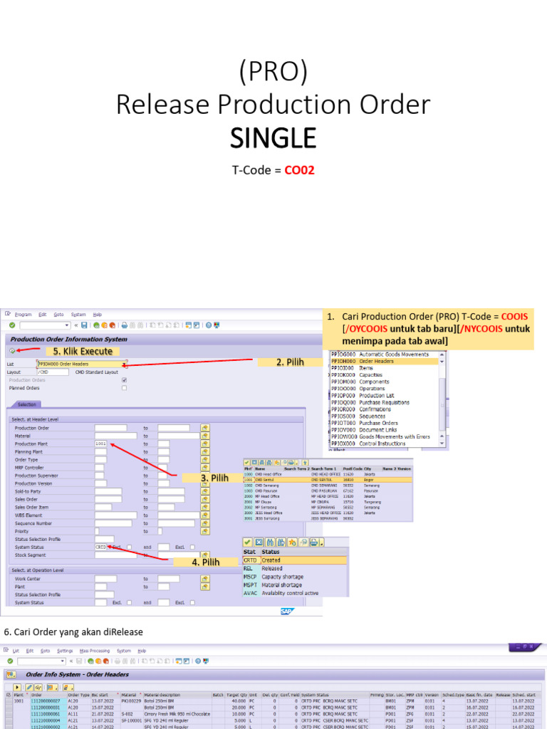 01. Modul Release Production Order (PRO) | PDF