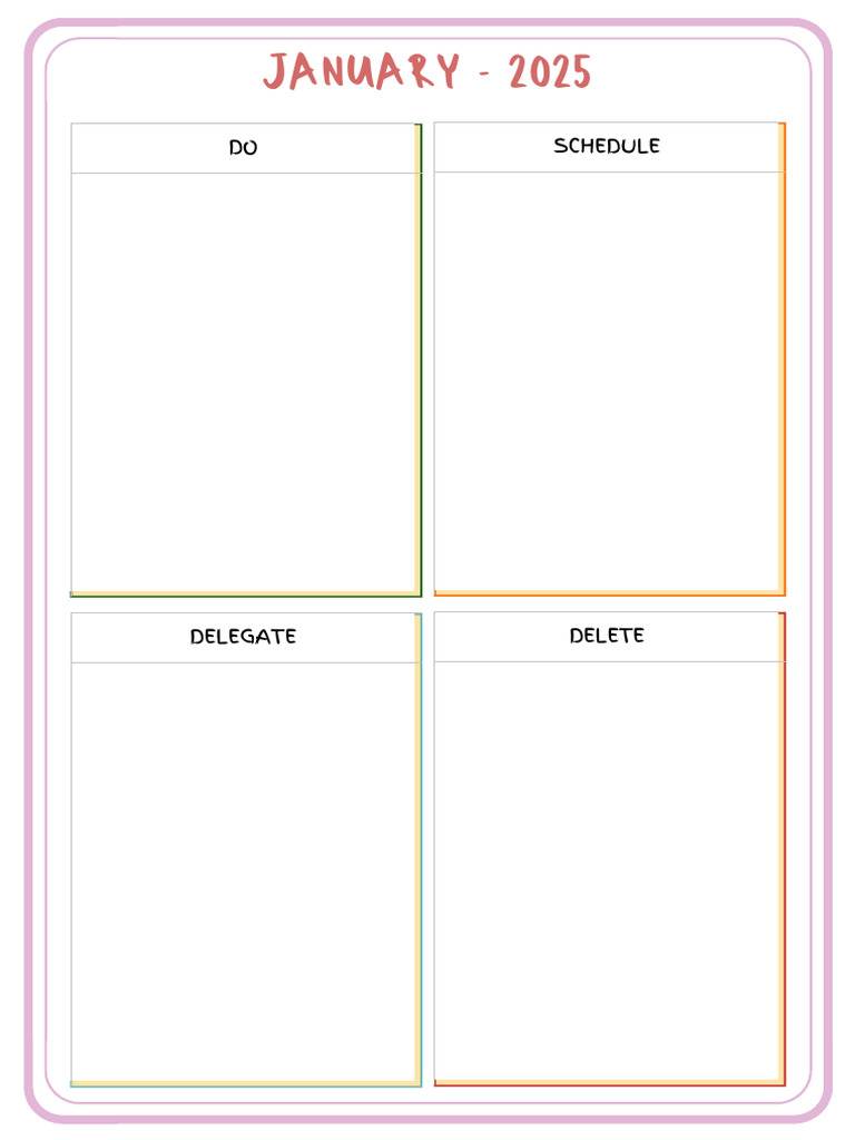 January 2025 Schedule Overview | PDF