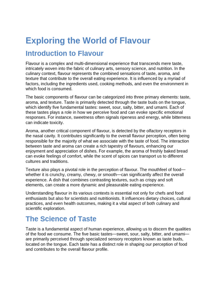 Exploring The World of Flavour | PDF | Taste | Odor