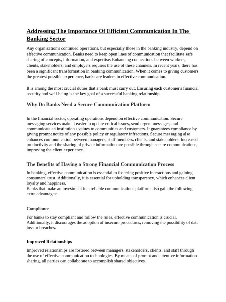 Banking Communication Essentials | PDF | Communication | Banks
