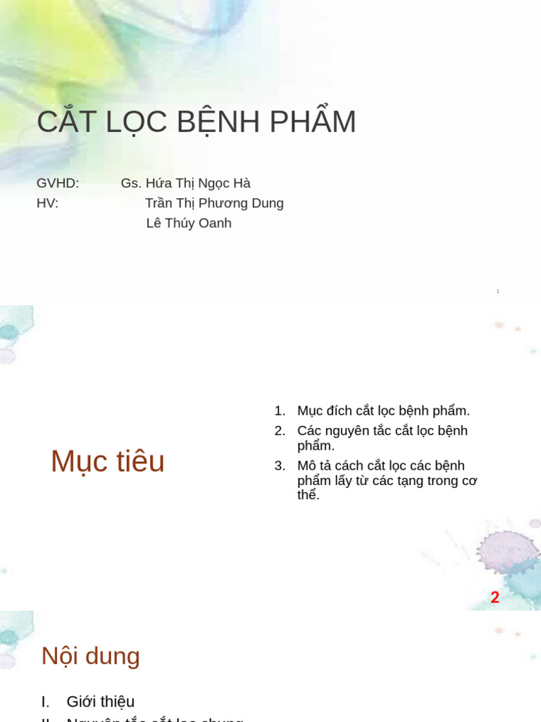 02 Updated BS Phuong Dung - Thúy Oanh CẮT LỌC BỆNH PHẨM (Autosaved) | PDF