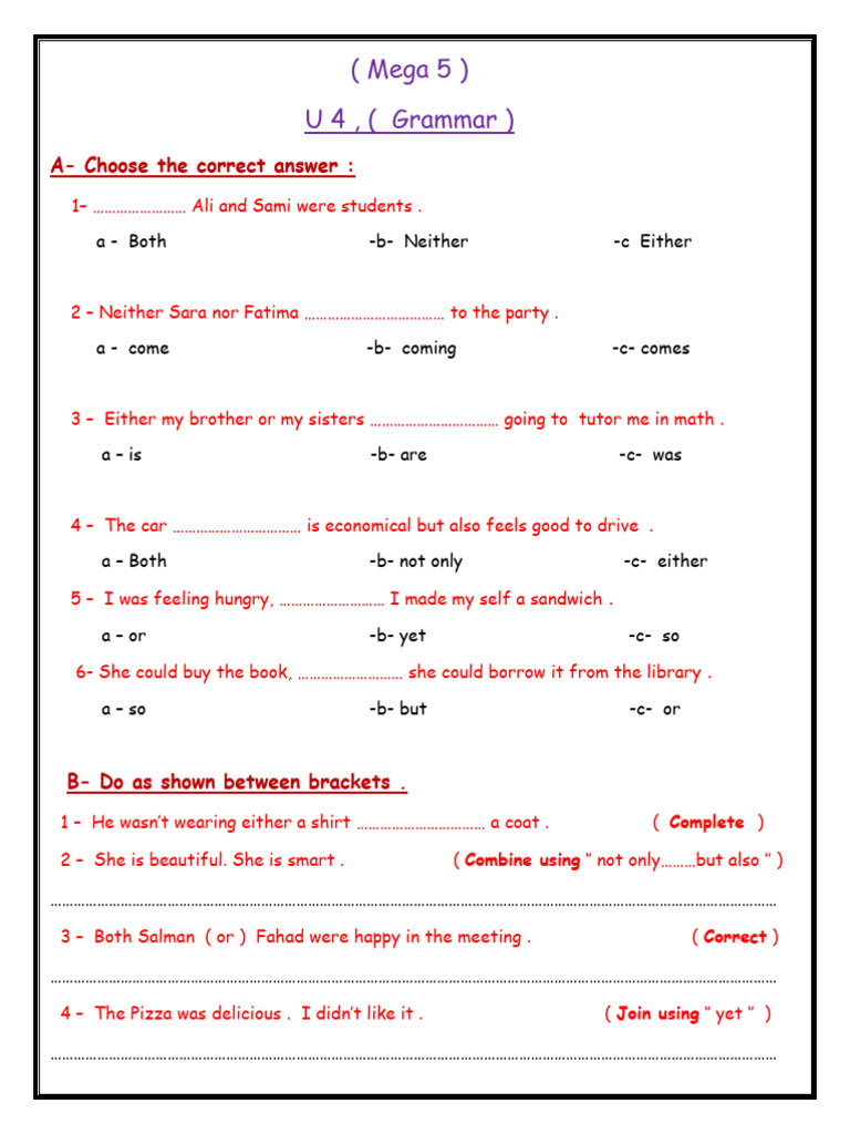 Mega 5 U 4 ( Grammar ) | PDF