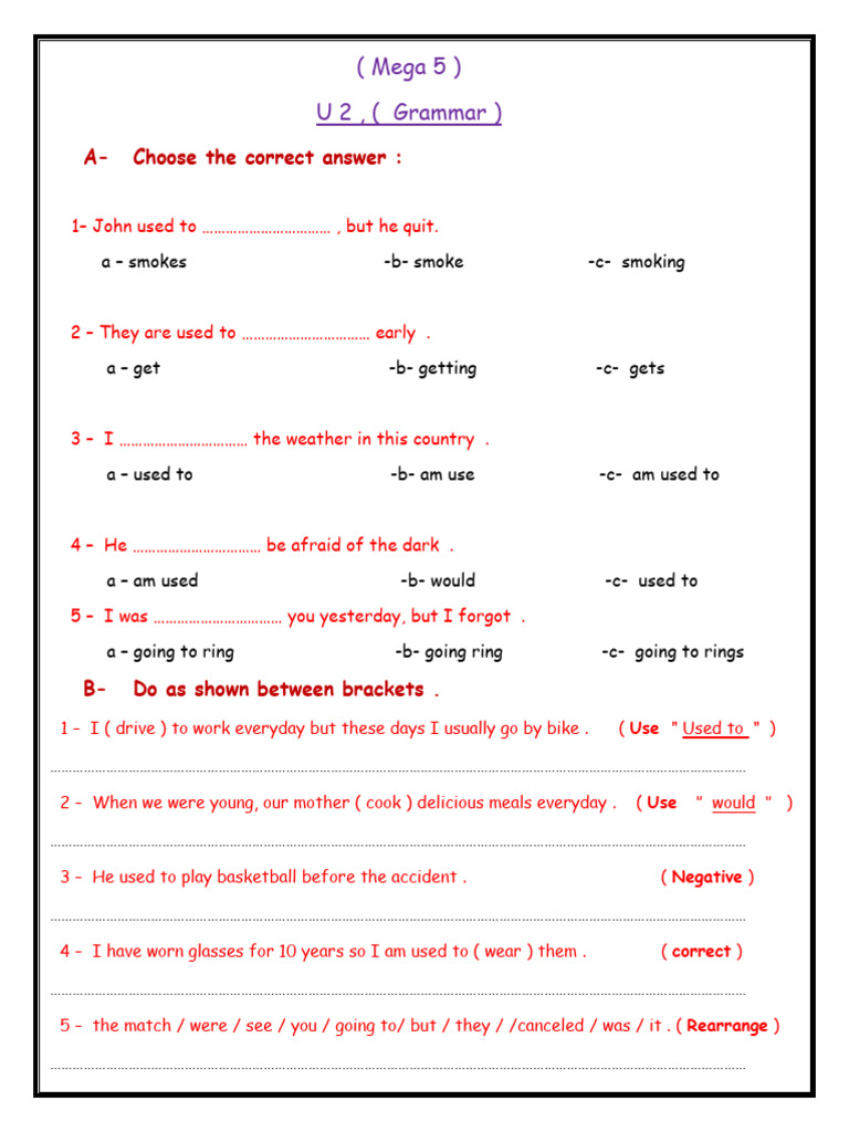 Mega 5 U 2 ( Grammar ) | PDF