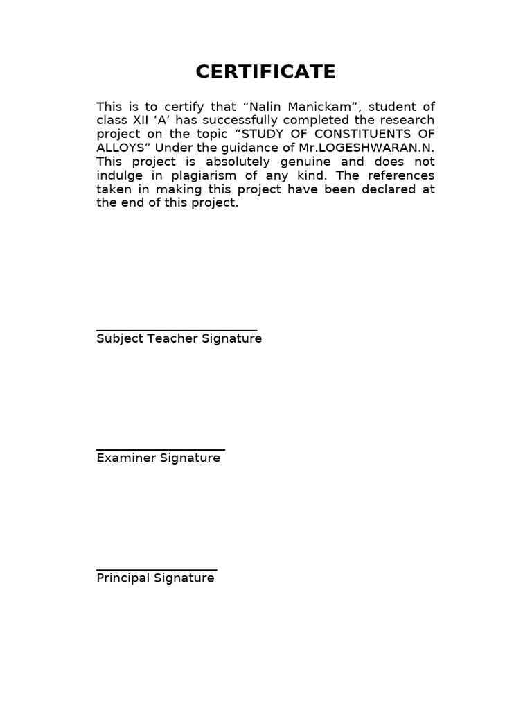 Chemistry Inv Project | PDF | Alloy | Steel