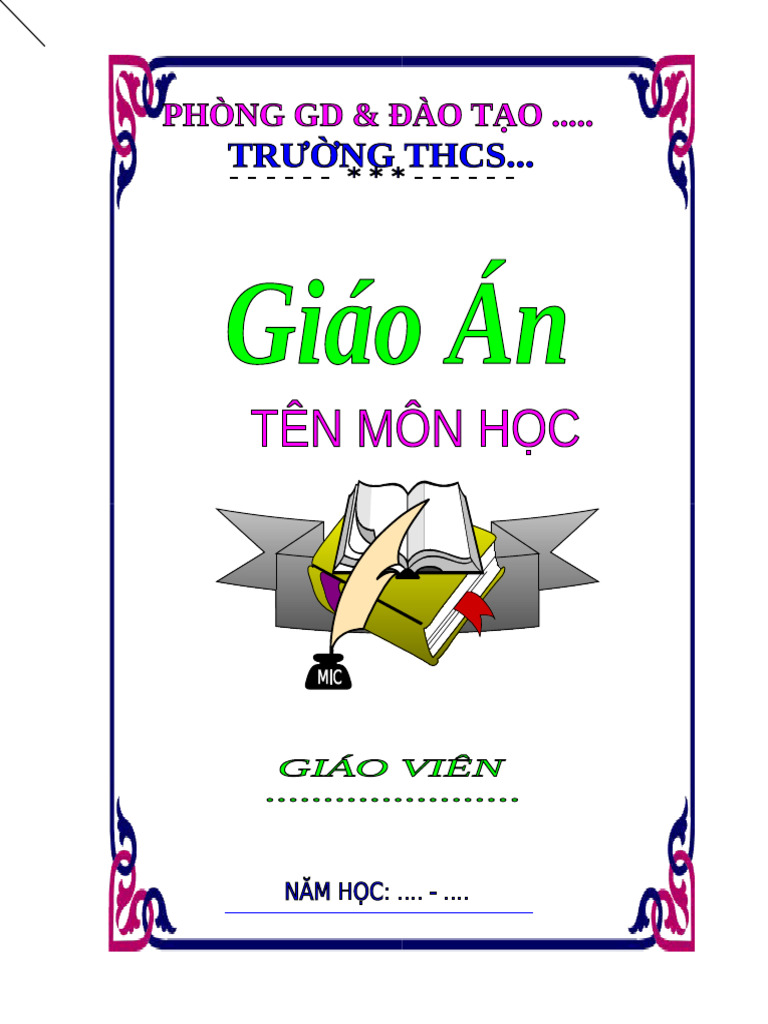 Tai Mau Bia Word Giao An 2021 Mau 2 | PDF