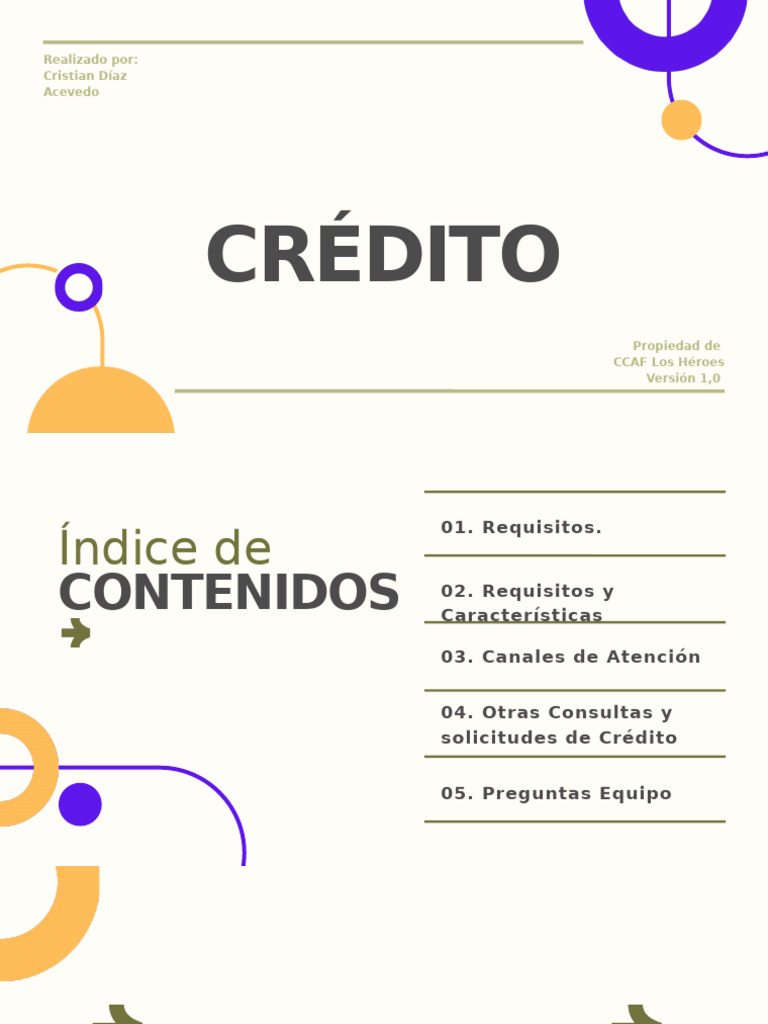 Guía de Créditos CCAF Los Héroes | PDF | Crédito | Finanzas y dinero