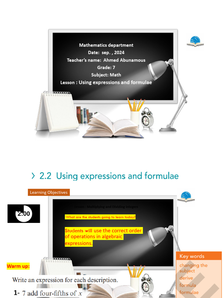 Using Expressions and Formulae 2 | PDF | Division (Mathematics ...