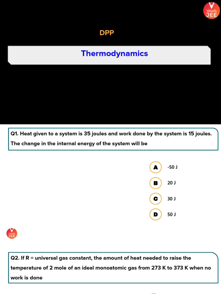 Thermodynamics One Shot Assignment | PDF | Gases | Heat