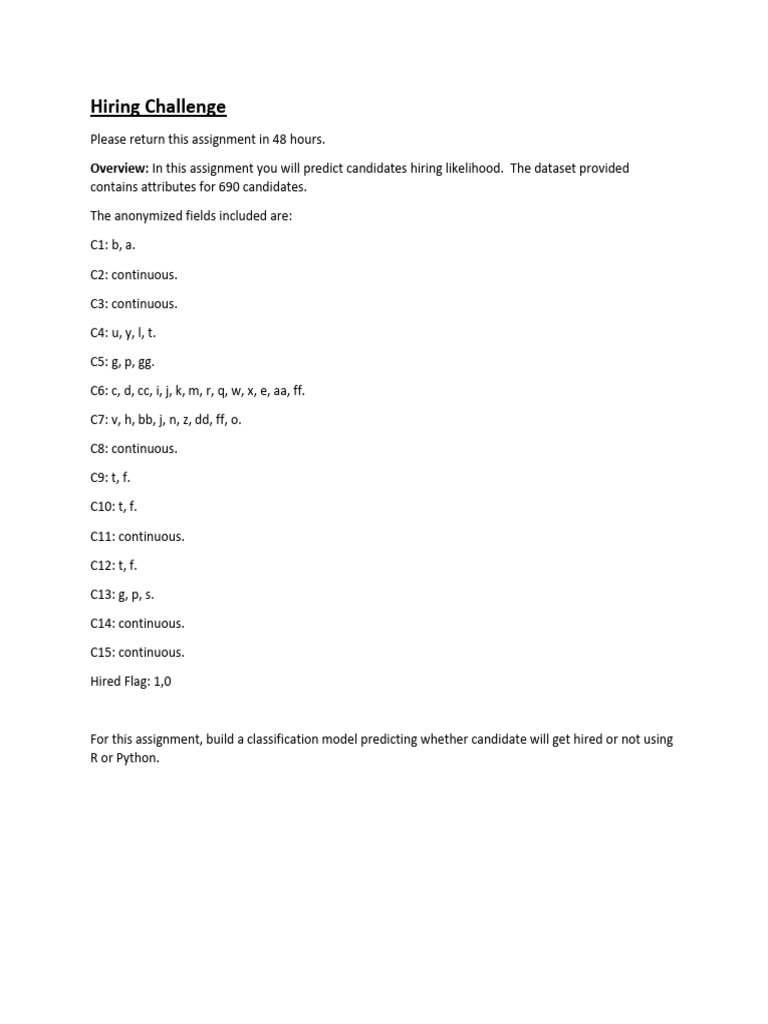 Hiring Challenge | PDF