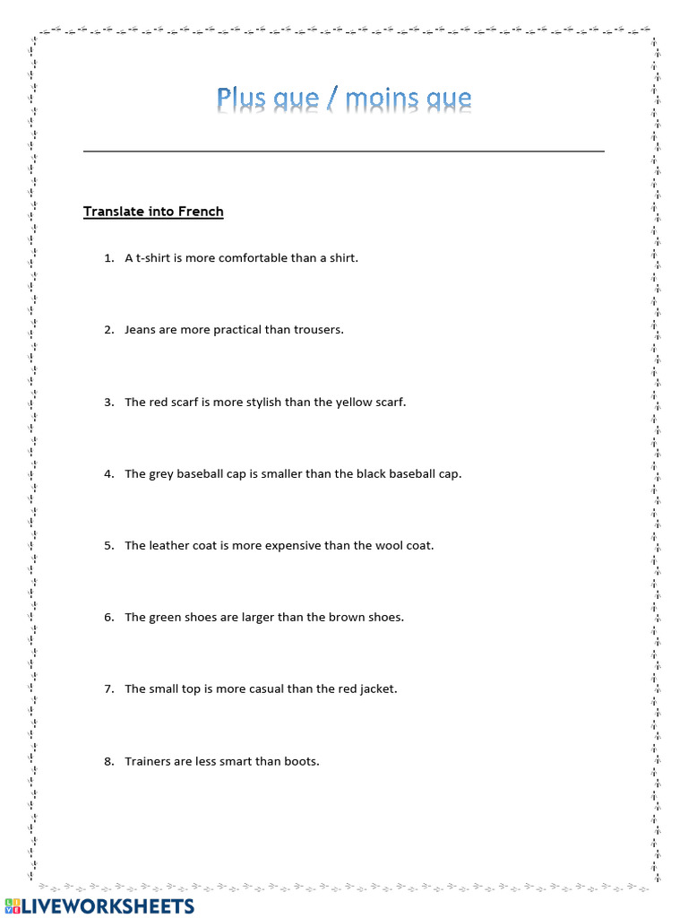 Plus - Moins Que | PDF
