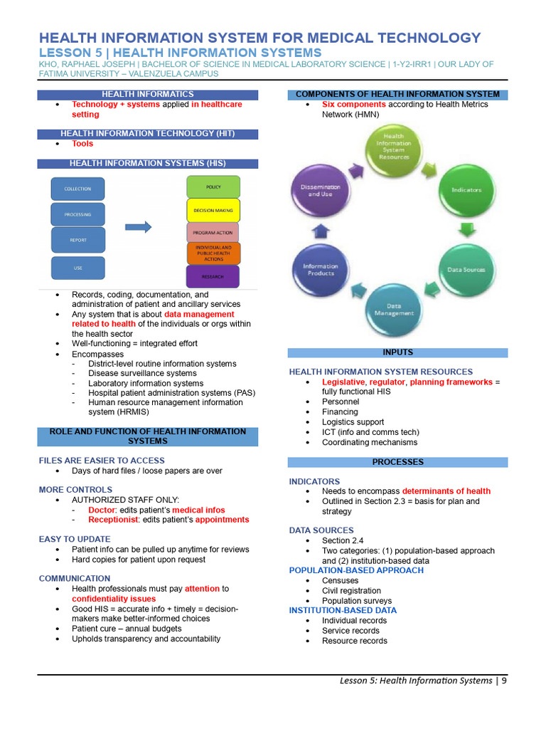 5-HEALTH INFORMATION SYSTEMS | PDF | Health Informatics | Electronic Health Record