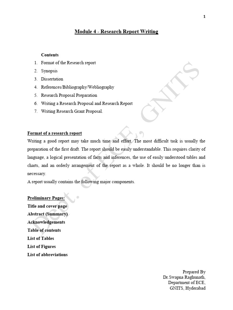 Module 4 Research Report Writing | PDF | Methodology | Digital Object ...
