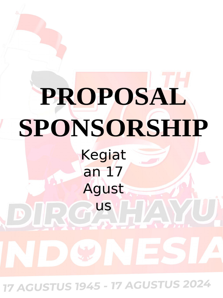 PROPOSAL SPONSORSHIP Kegiat An 17 Agustu RT026 | PDF