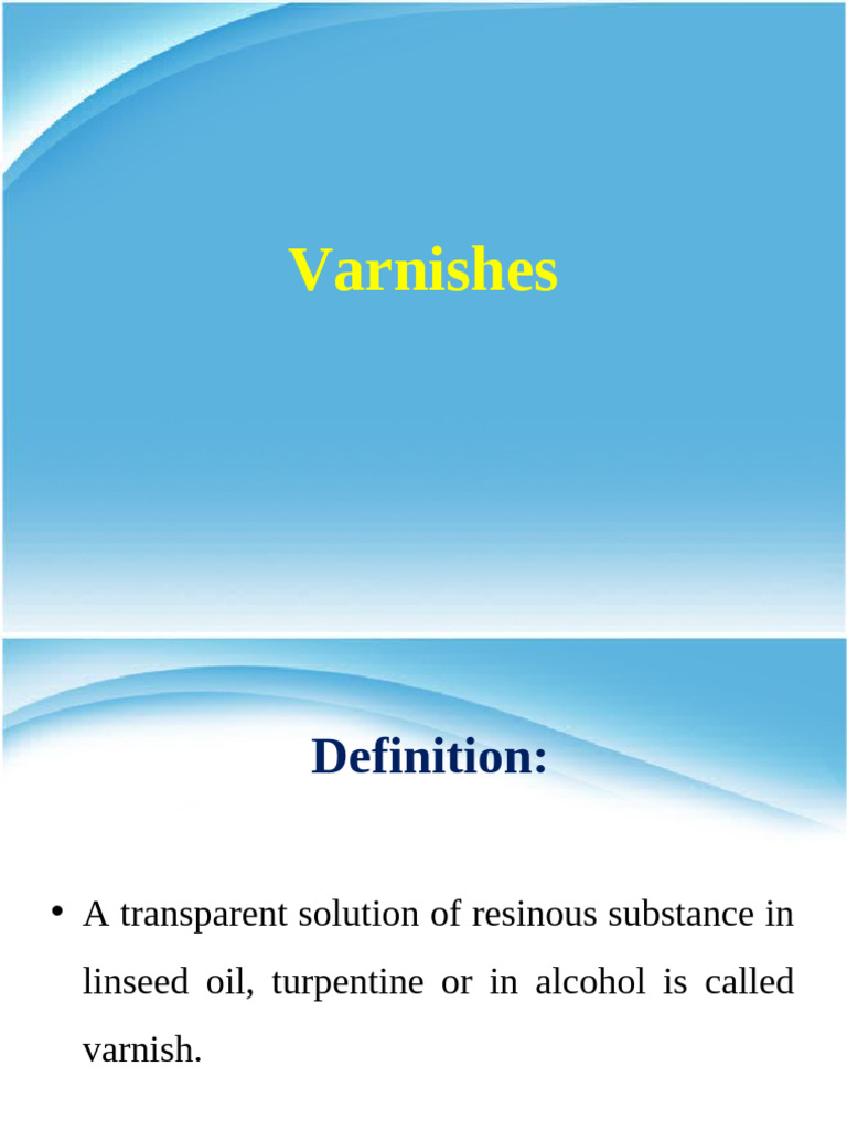 Varnishes | PDF