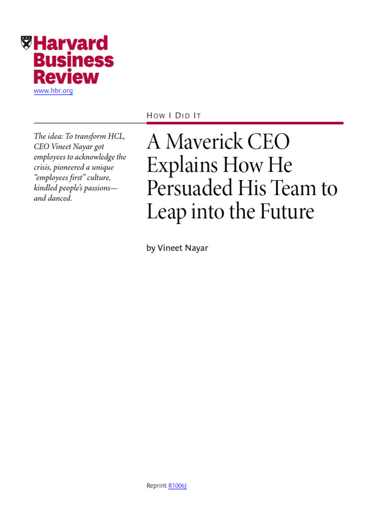 A Maverick CEO Explains How He Persuaded | PDF | Business