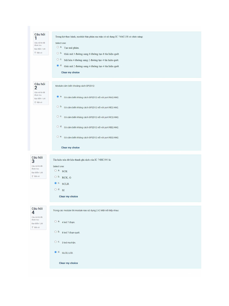 Key Thuc Hanh VXL 10d | PDF