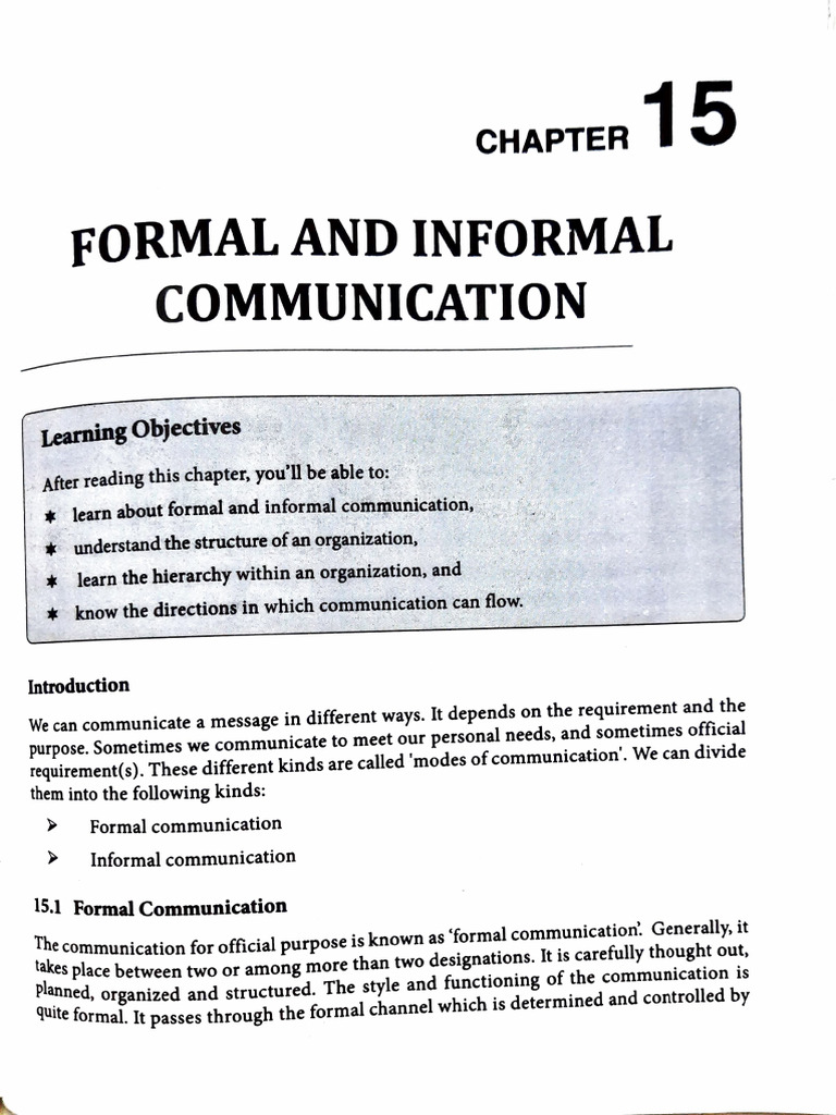 Formal and Informal Comm | PDF | Communication | Hierarchy