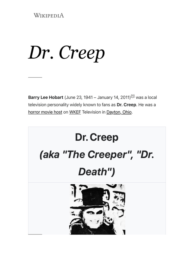 Dr. Creep - Wikipedia | PDF