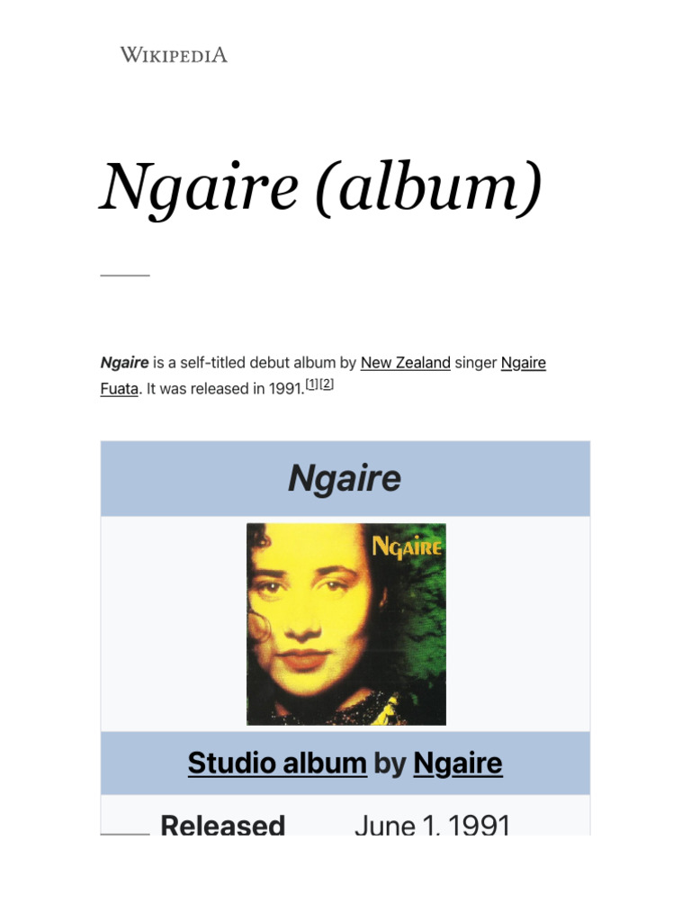 Ngaire (album) - Wikipedia | PDF