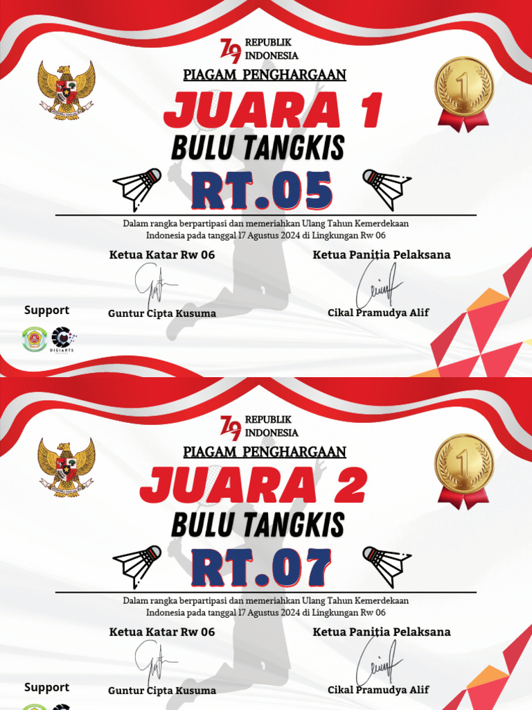 Sertifikat Bultang 79 | PDF