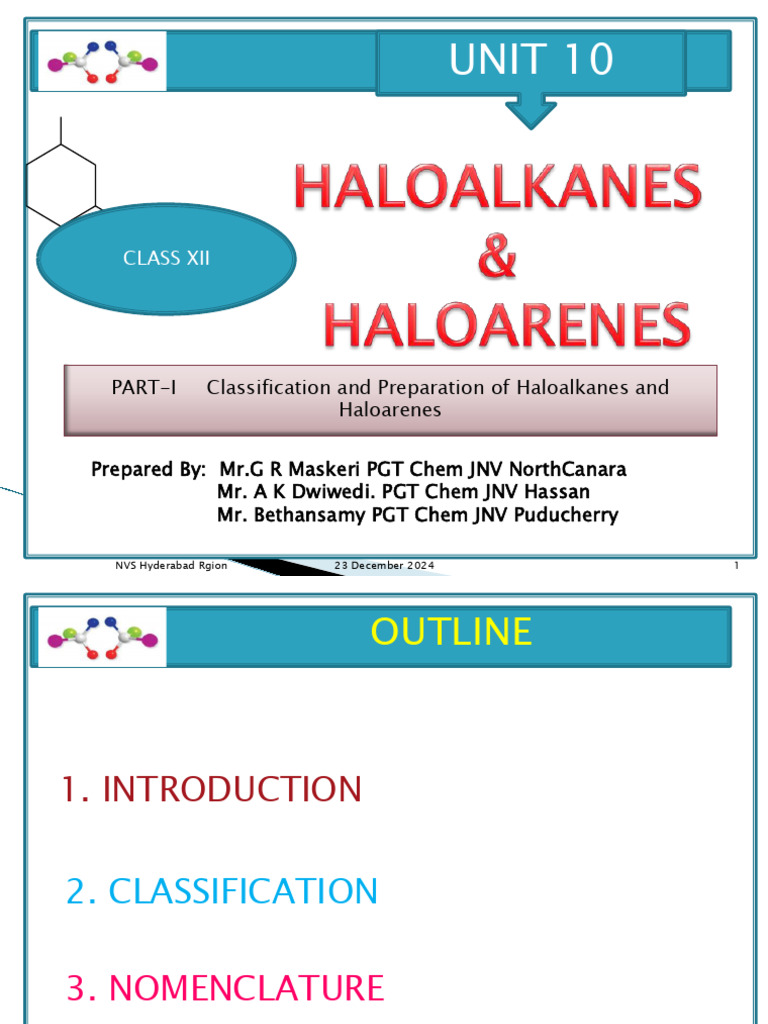 Haloalkane and Haloarenes-I | PDF | Organic Chemistry | Chemistry
