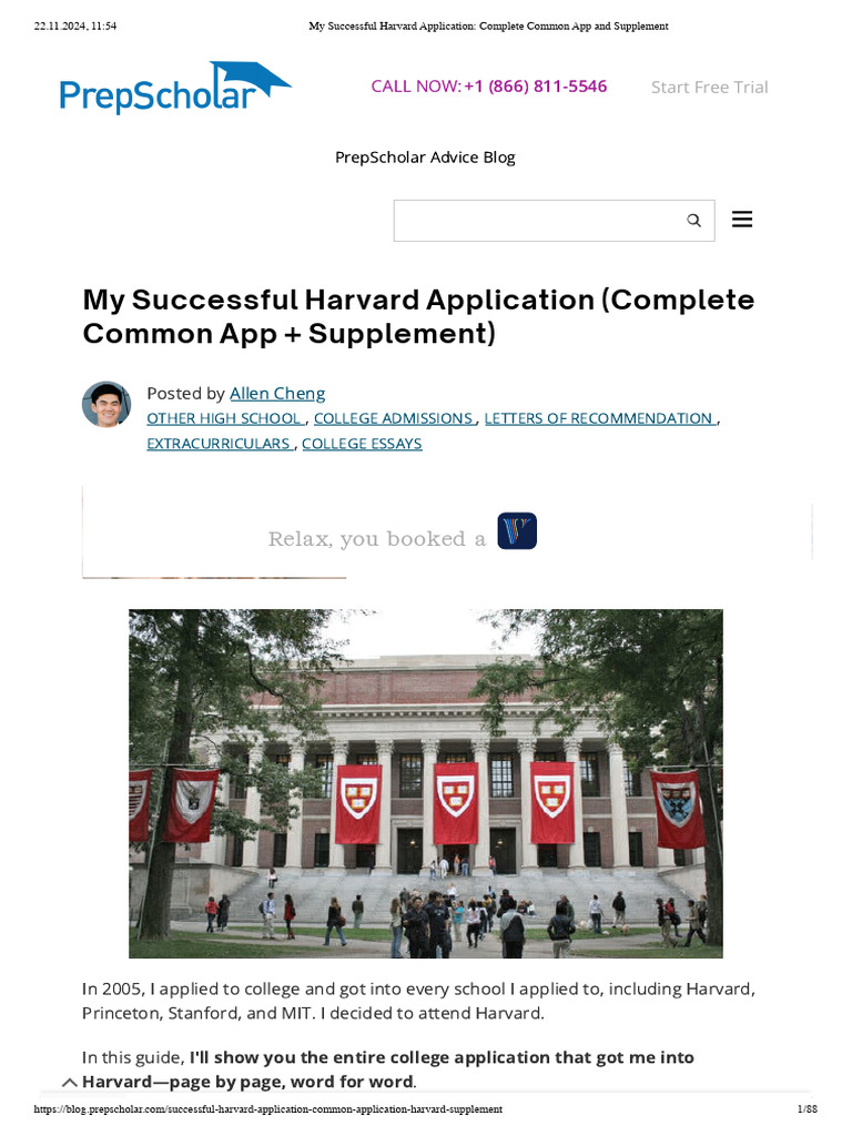 Successful Harvard Application Guide | PDF | Sat | Ivy League