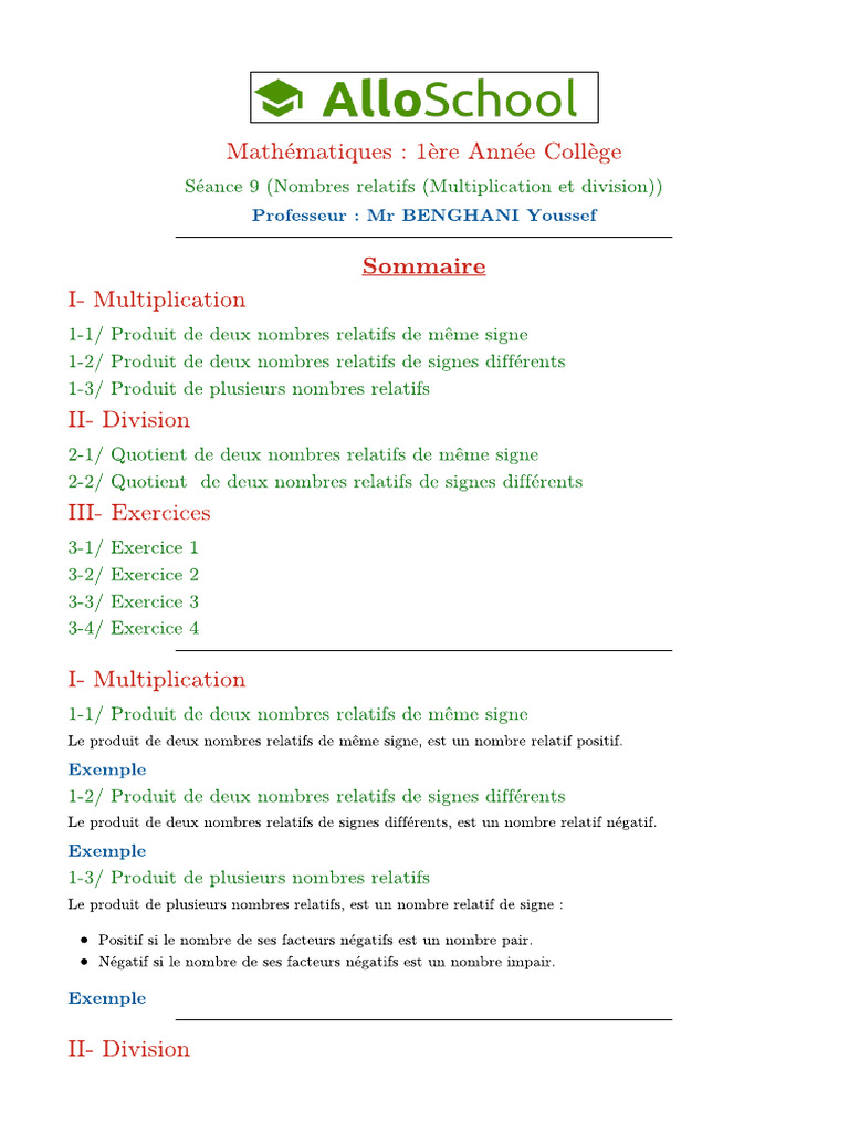 seance-9-nombres-relatifs-multiplication-et-division | PDF