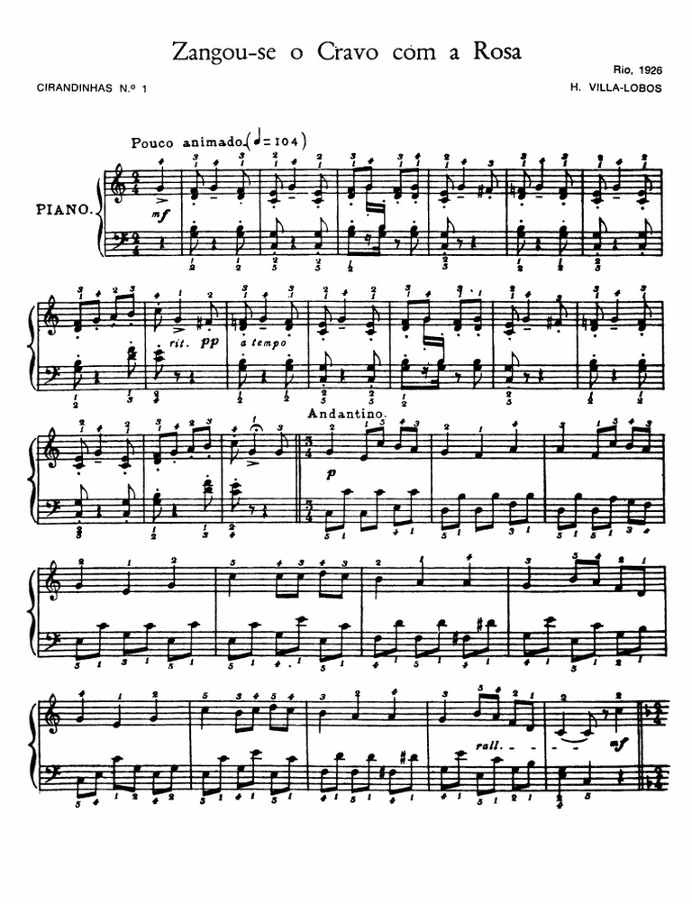 Zangou-Se o Cravo Com A Rosa Villa Lobos | PDF