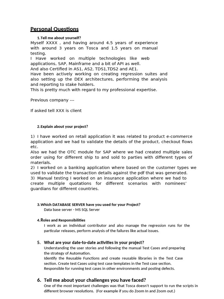 Tosca Interview 70 Questions | PDF | Software Testing | Software ...