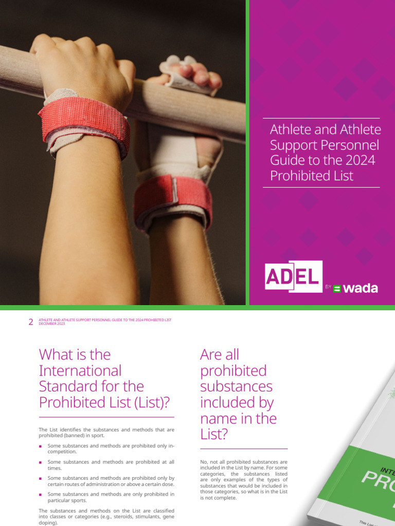 Athlete and Athlete Support Personnel Guide To The 2024 List Eng | PDF | Doping In Sport ...