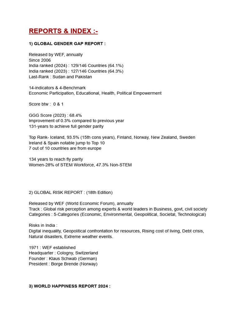 REPORTS & INDEX - | PDF | Cost Of Living | World Intellectual Property ...