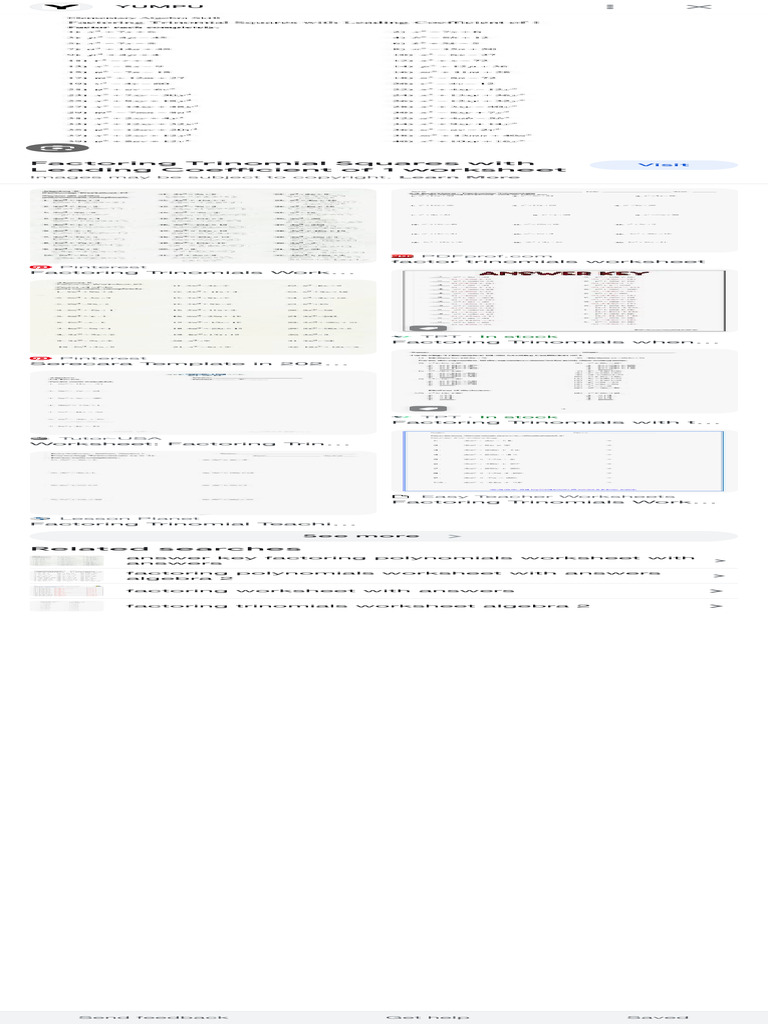 General Trinomial Worksheet - Google Search | PDF