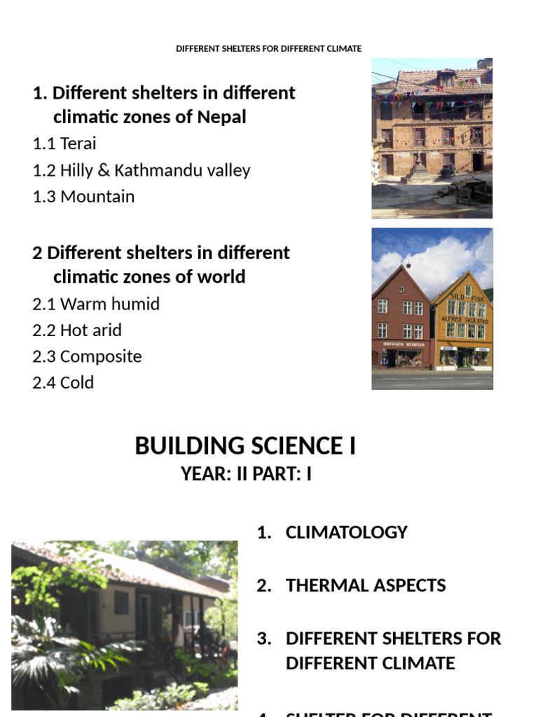 Different Shelter For Different Climates | PDF | Earth Sciences ...