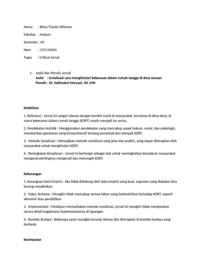 Critical Jurnal Bima | PDF